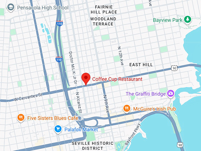 16. coffee cup restaurant map