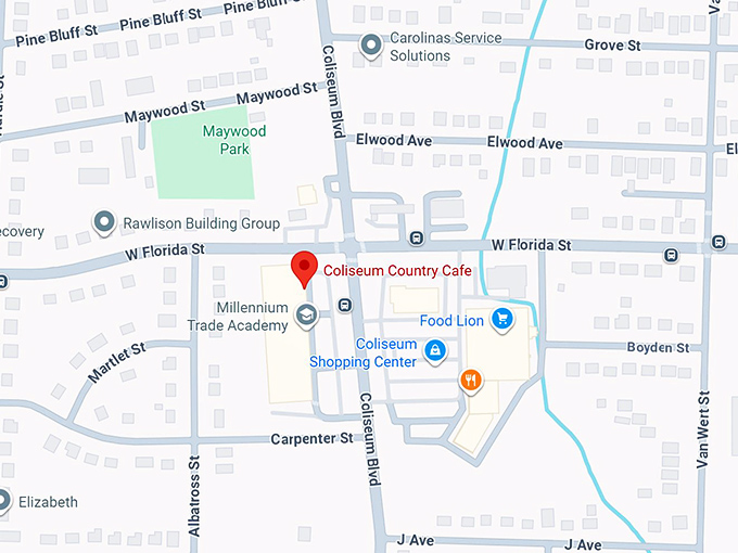 16. coliseum country cafe map