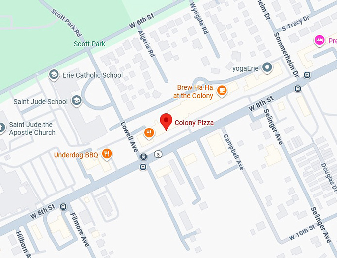 colony pizza map