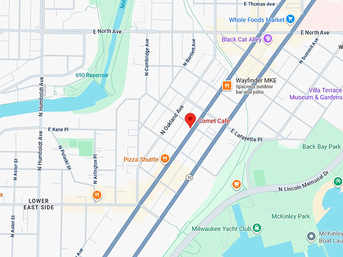 16. comet caf&eacute; map