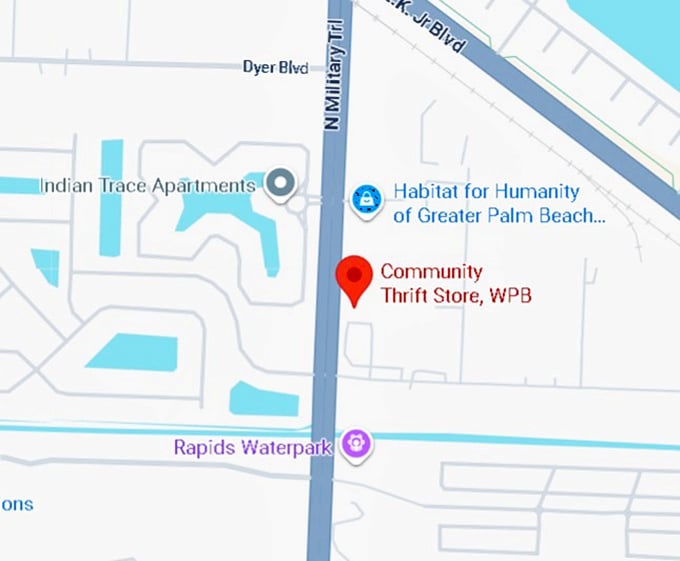 16. community thrift store, wpb map