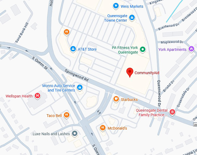16. communityaid (queensgate towne center) map