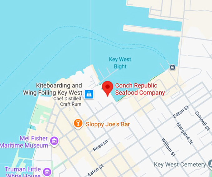 16. conch republic seafood company map