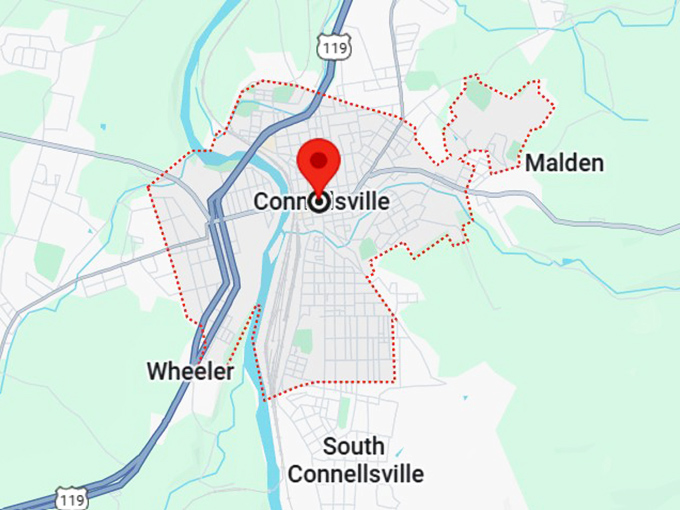 16. connellsville, pa map