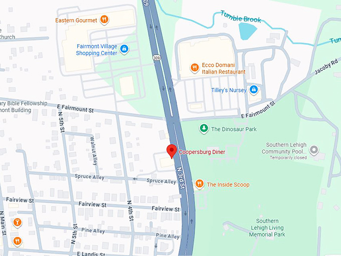 16. coopersburg diner map