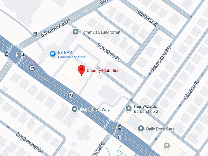 16. country club diner map