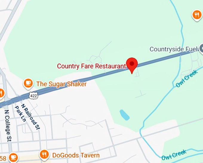 16. country fare restaurant map