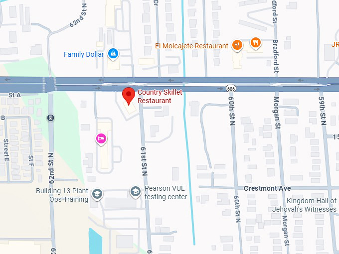 16. country skillet restaurant (2839 roosevelt blvd) map