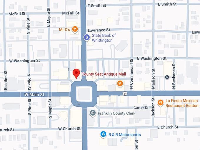 16. county seat antique mall map
