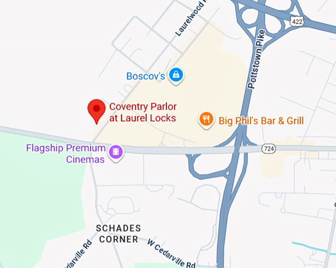 16. coventry parlor at laurel locks map