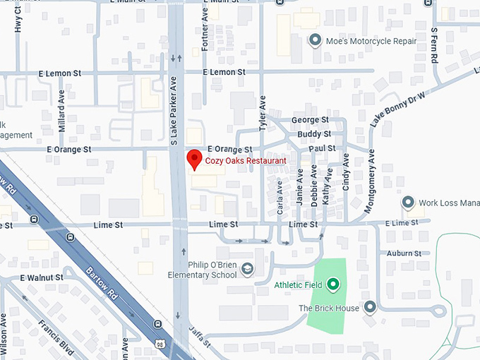 16. cozy oaks restaurant map