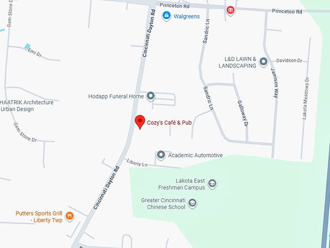 16. cozy's caf&eacute; & pub map