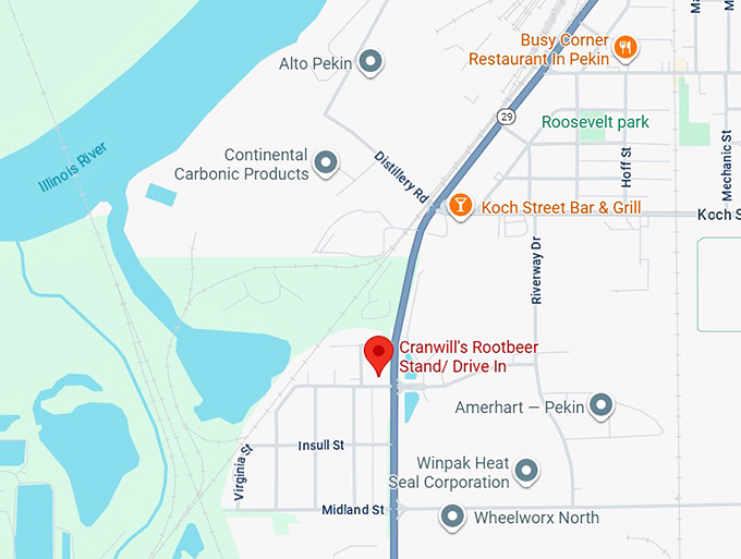 16. cranwill's rootbeer stand drive in map