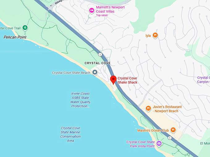 16. crystal cove shake shack map