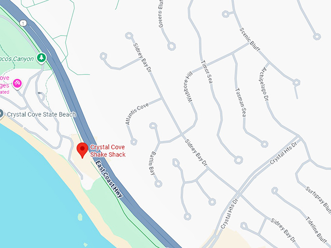 16. crystal cove shake shack map