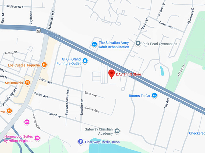 16. dav thrift store (5517 virginia beach blvd) map