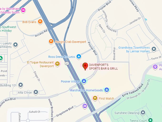 davenport's sports bar & grill map
