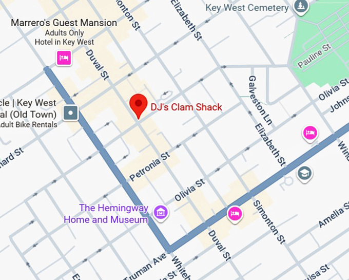 16. dj's clam shack map