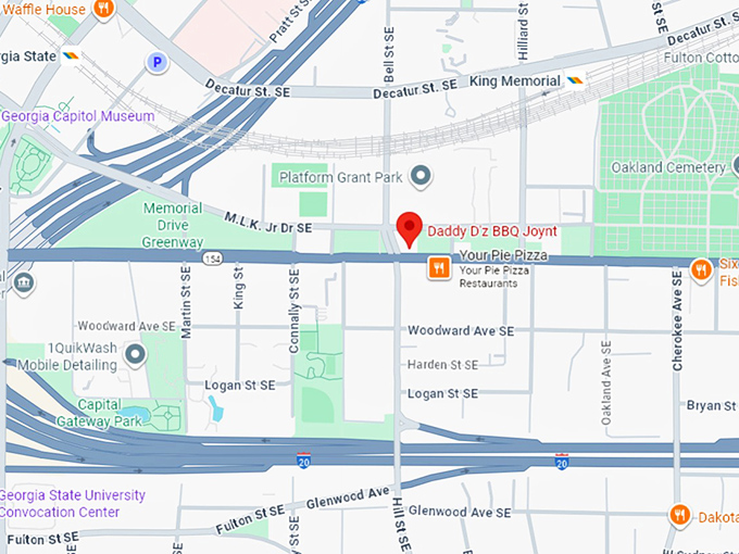 16. daddy d'z bbq joynt map