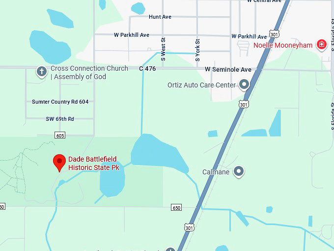 16. dade battlefield historic state park map