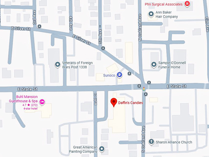 daffin's candies map