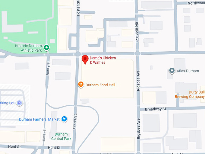 16. dame's chicken & waffles map