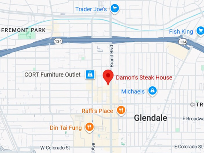 16. damon's steak house map