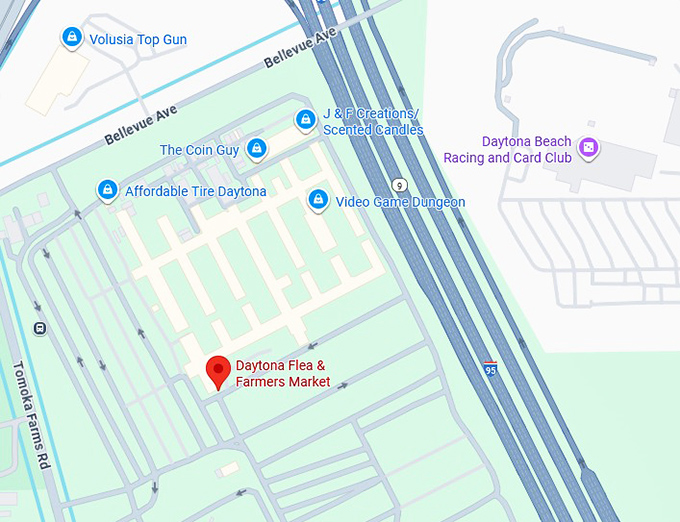 16. daytona flea & farmers market map