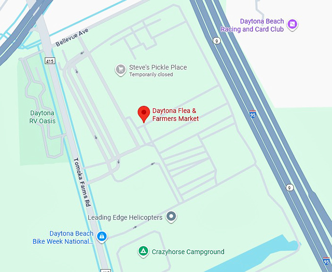 16. daytona flea & farmers market map