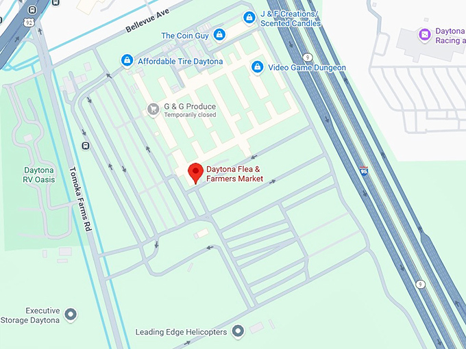 16. daytona flea & farmers market map