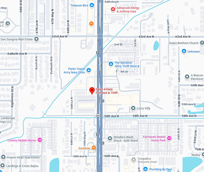 16. dealz 4 daze furniture & thrift map