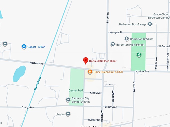 16. dee's 50's place diner map