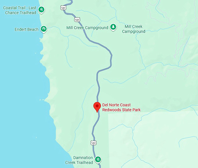 16. del norte coast redwoods state park map