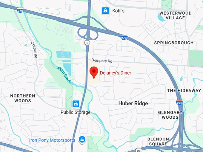 16. delaney&rsquo;s diner map