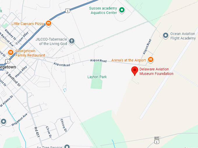 16. delaware aviation museum foundation map