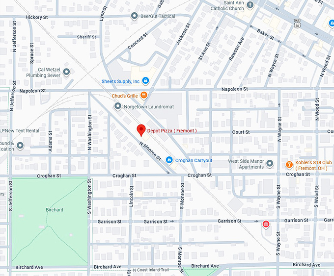 16. depot pizza ( fremont ) map