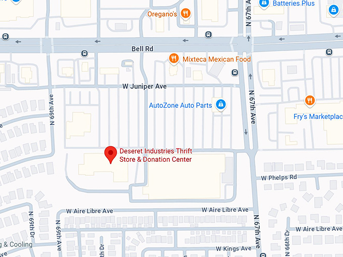 deseret industries thrift store & donation center map