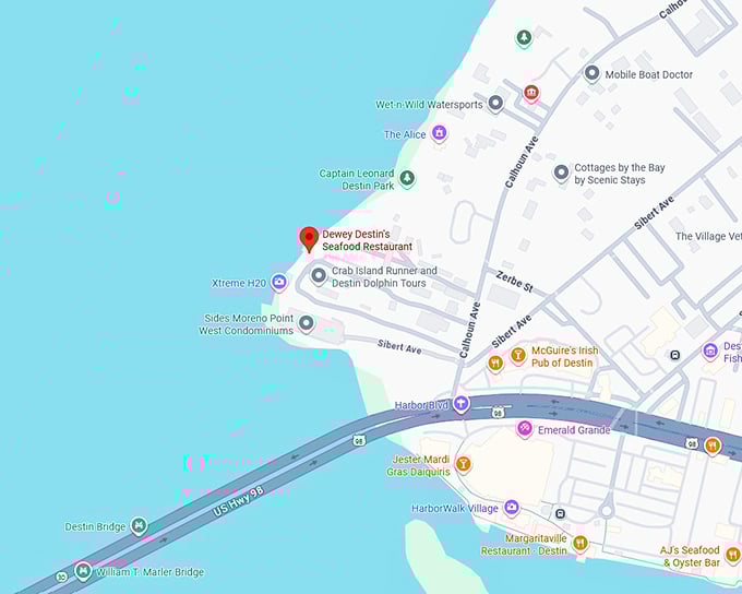 16. dewey destin&rsquo;s seafood restaurant (9 calhoun ave) map