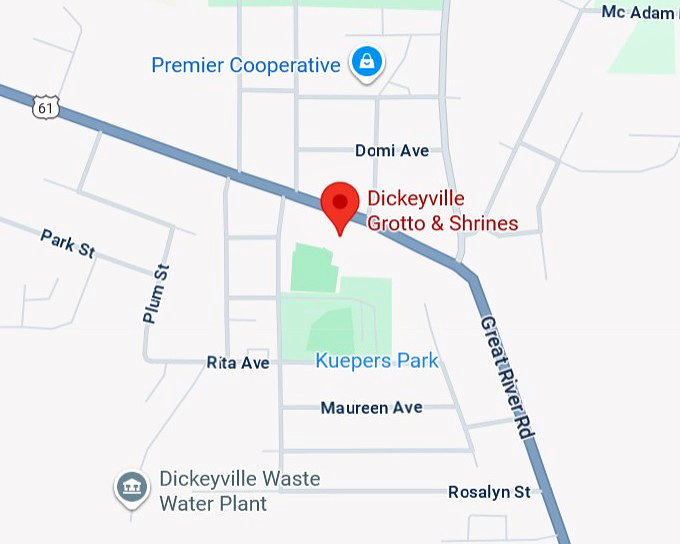 16. dickeyville grotto & shrines map