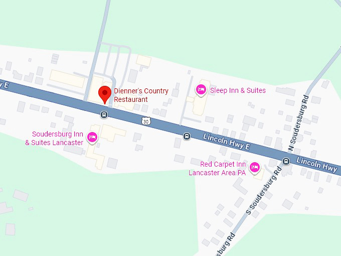16. dienner's country restaurant map