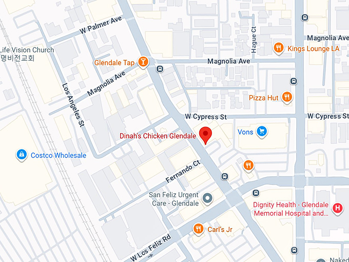 16. dinah's chicken glendale map