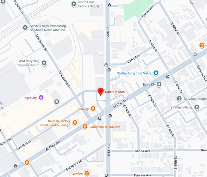 16. diner on 55th map