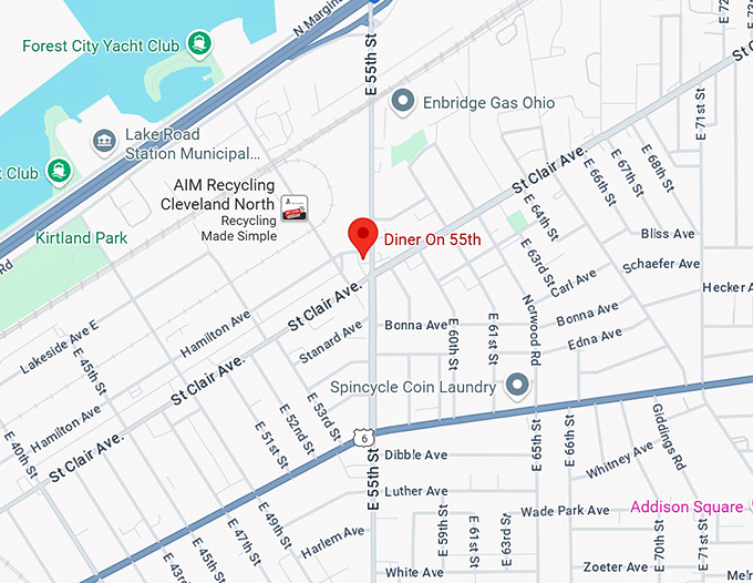 16. diner on 55th map