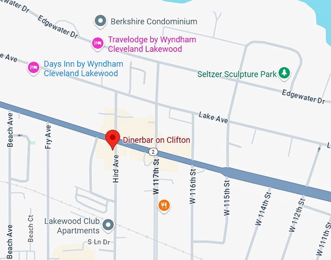 16. diner on clifton map