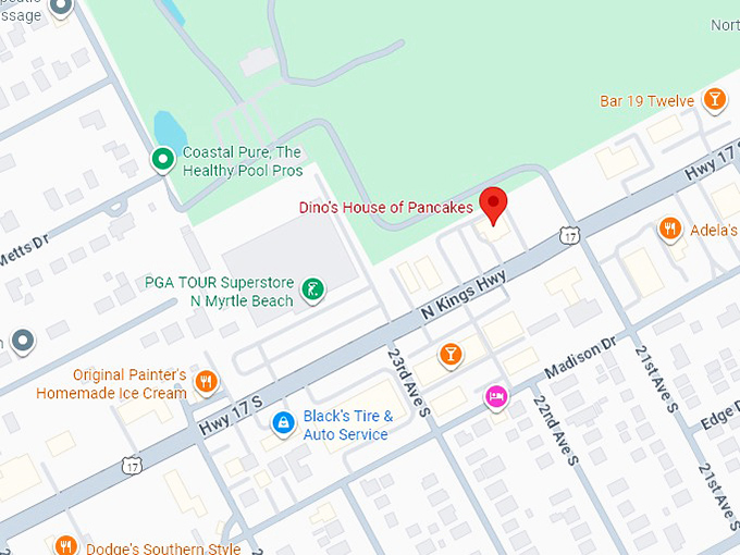 16. dino's house of pancakes map