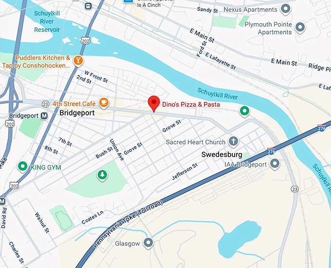 16. dino's pizza & pasta map