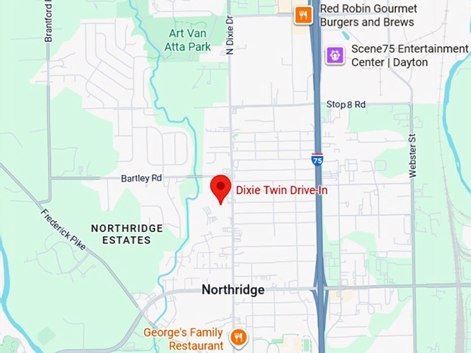 16. dixie twin drive in map