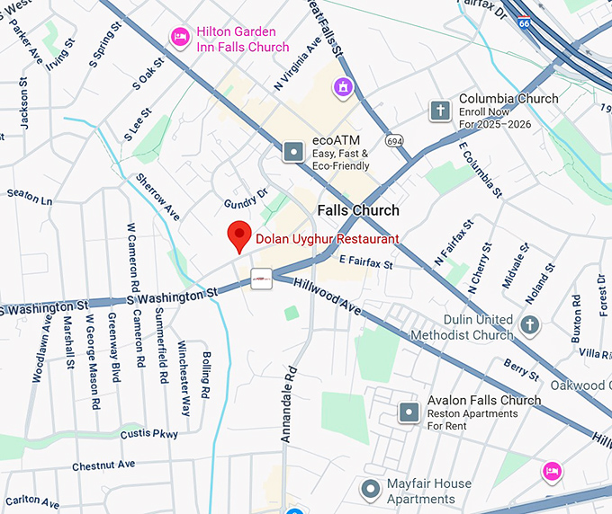 16. dolan uyghur restaurant map