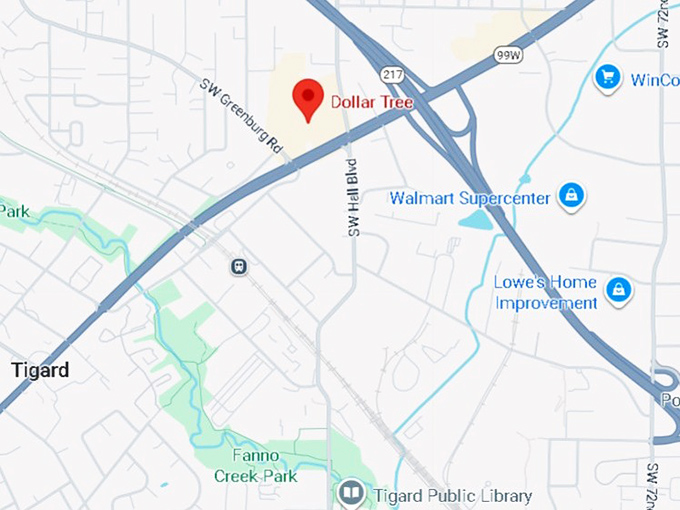 16. dollar tree (11945 sw pacific hwy #208) map