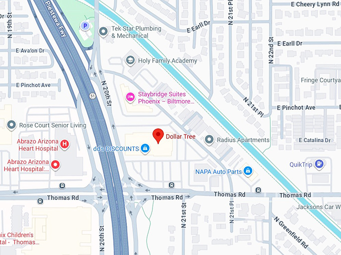 16. dollar tree (2044 e thomas rd) map